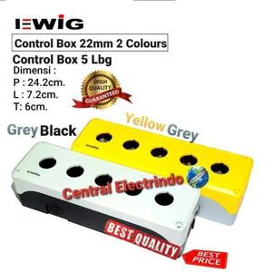 Jual NEW Control Box Push Button EWIG 22mm 5 Lubang Abu2/Kuning ( Model ...