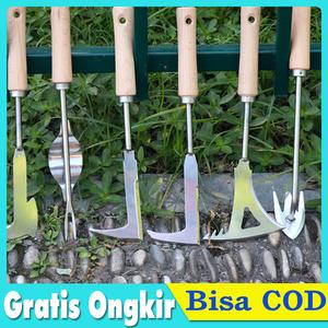 Jual Cengkrong Gagang Kayu Garukan Sampah Cangkul Mini Alat Pencabut ...