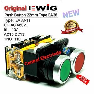 Jual NEW Push Button EWIG EA38-11 Flat Buttton Switch 22mm 10A AC 660V ...