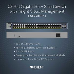 Jual NETGEAR 48-Port PoE Gigabit Ethernet 4x 1g sfp port Smart Switch ...