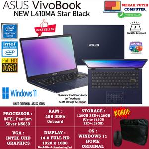 Jual Laptop Asus Vivobook 14 L410MA Intel N5030 4GB 512GB SSD NVME+ ...