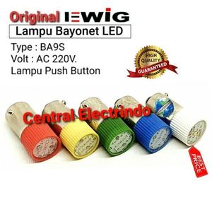 Jual Lampu Bayonet LED EWIG BA9S AC 220V Lampu Push Button. - Merah ...