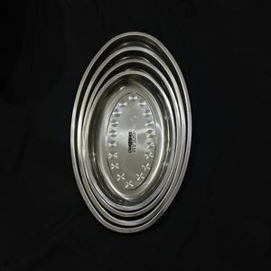 Jual Piring oval bunga stainless motif ikan steam stainless tebal ...
