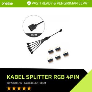 Jual Kabel RGB 4 Pin 12V Y Splitter 1-to-5 / Cabang 5 Port - Hitam ...