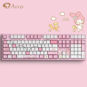 Jual Sanrio Akko My Melody Mechanical Keyboard Wired Type C Rgb Hot ...