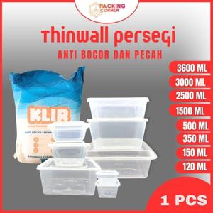 Jual THINWALL KOTAK PERSEGI SQUARE PLASTIK FOOD CONTAINER BOX MICROWAVE ...