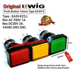 Jual Push Button Kotak Return AC 220V EA39-E22J 16mm 6 Kaki 2NO/2NC ...