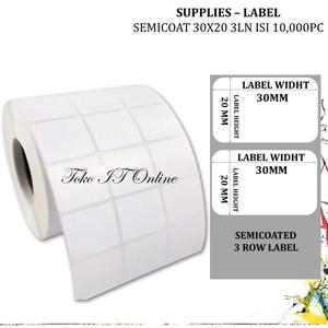 Promo LABEL BARCODE SEMICOAT 30x20 3 LINE STICKER SEMICOATED ISI 10.000 ...