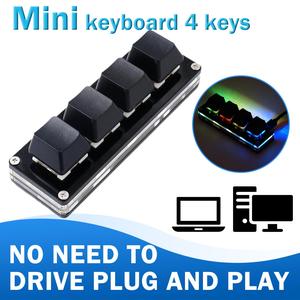 Jual USB Programming Macro Custom Keyboard 4 Key RGB Copy Paste Cut For Photoshop Gaming Keypad ...