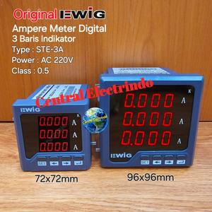 Jual Ampere Meter Digital EWIG Type STE-3A 3 Baris Indikator AC 220V ...