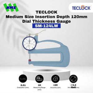 Jual TECLOCK SM-124LW Dial Thickness Gauge 10mm with Insertion Depth ...