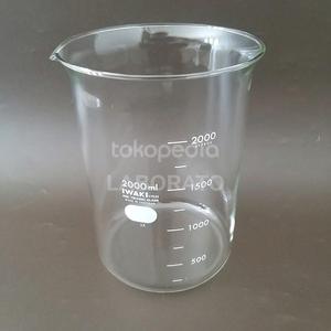 Promo TOP BEAKER GLASS 2000ML IWAKI PYREX GELAS KIMIA PIALA 2000 ML 2 ...