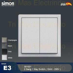 Jual Simon E3 Saklar 2 Gang 1 Way Switch ( 10AX - 250V ) 301021 - White ...