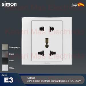 Jual Simon E3 2 Pin Socket and Multi-standard Socket ( 10A - 250V ...