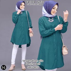 Promo LS CARLOTA TUNIC Baju Atasan Tunic Muslim Wanita (4 WARNA) SIZE L-XXL - Marun, L - Jakarta ...