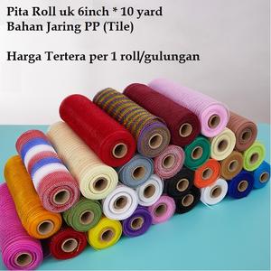 Jual (6Inc 10Yard) Aksesoris Pohon Natal Pita Roll Kain Tile Jaring Halus Glitter Ornamen Hiasan ...