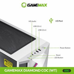 Jual Gamemax Diamond White COC PC Case with COC Turbo Fan - Jakarta ...