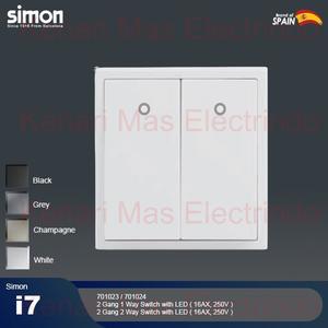 Jual SIMON i7 2 Gang 1 Way / 2 Way Switch with LED 701023 / 701024 ...