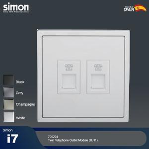 Jual SIMON i7 Twin Telephone Outlet Module (RJ11) 705224 - Champagne ...