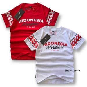 Jual KAOS ANAK LENGAN PENDEK MERAH PUTIH EDISI MERDEKA USIA 1-12 TAHUN - Putih Merdeka B, M ...