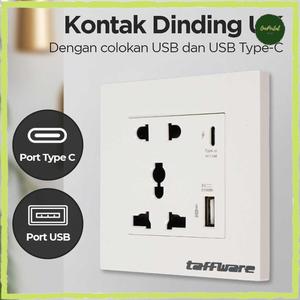 Jual Stop Kontak Dinding Colokan Listrik Universal with 2 Port USB Type ...
