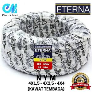 Jual ETERNA KABEL NYM 4x1,5 - 4x2,5 - 4x4 ECERAN/METER KABEL LISTRIK PUTIH 4 TEMBAGA KAWAT ...