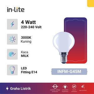 Jual In-Lite INFM-G45M-4W-E14-Milk Lampu Bohlam Filament G45 Milk 4 ...