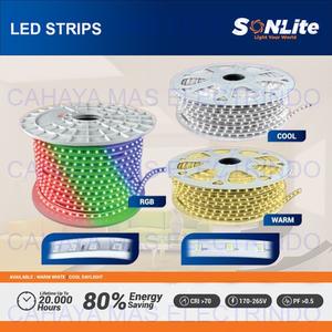 Jual SONLITE LED Lampu Strips Selang 5050 60LEDS 3000K / 6500K / RGB ...