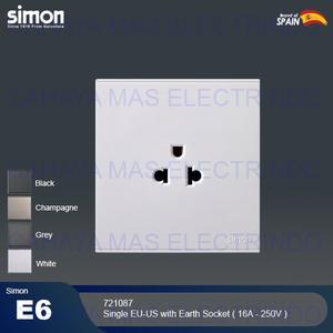 Jual SIMON E6 Socket-Outlets Single EU-US with Earth Socket 721087 ...