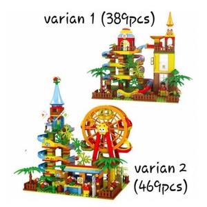 Jual Mainan Balok Susun Seluncuran Rail Mobil / Balok Susun Theme Park ...