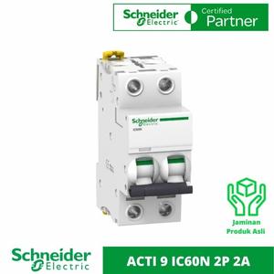 Jual MCB 2p 2a 2 Phase 2 Ampere Original SNI Schneider IC60N 2 Pas 2 ...