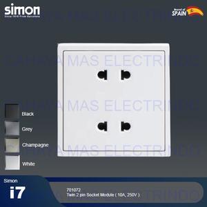 Jual SIMON i7 Twin 2 pin Socket Module ( 10A, 250V ) 701072 - Grey ...
