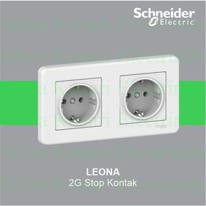 Jual Schneider Stop Kontak Schuko 2 Gang 16A Dengan CP Leona ...