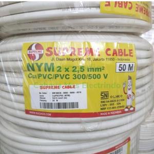 Jual KABEL LISTRIK NYM 2x2,5MM TUNGGAL KAWAT PUTIH SUPREME 1ROLL @100M ...
