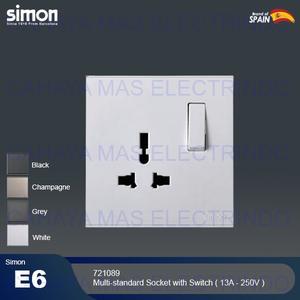Jual SIMON E6 Socket-Outlets Multi-standard Socket with Switch 721089 ...