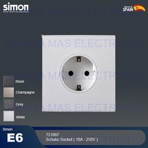 Jual SIMON E6 Socket-Outlets Schuko Socket ( 16A - 250V ) 721687 - Grey ...