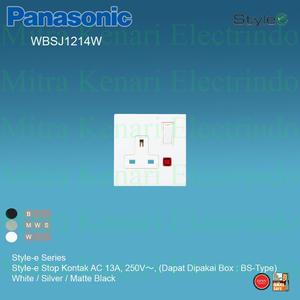 Jual Panasonic Style-e Stop Kontak AC 13A, 250V～, WBSJ1214 - White ...