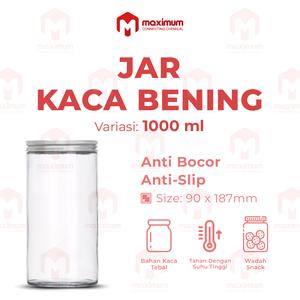 Jual Jar Kaca Bening 200ML 400ML 500ML 750ML Bulat Tutup Aluminium ...