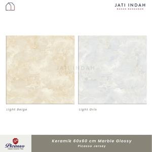 Jual Keramik Lantai Marble Glossy 60x60 cm Picasso Jersey - Light Gris ...