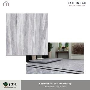 Jual Keramik Lantai Glossy Motif Kayu Garis 40x40cm Kita Malta - Light ...