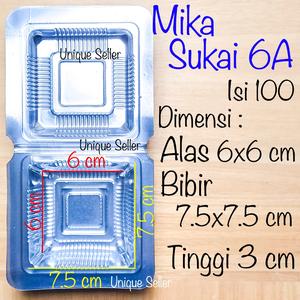 Jual [Isi100] Mika 6A Sukai Tebal 6 A / Tray Mika Kotak Kue Roti 7.5cm 7,5cm 7,5 cm 7.5 cm 7,5x7 ...
