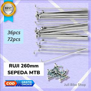 Jual Ruji spoke jari jari sepeda 26 MTB 260 mm Silver ban velg PACIFIC ...