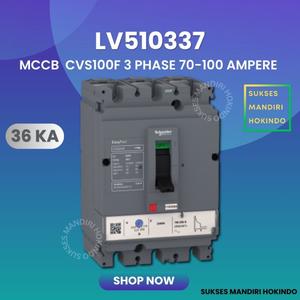 Jual MCCB 3 Phase 100 Ampere 3P 100A Breaker CVS100F 36kA LV510337 3 P ...