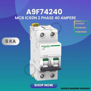 Jual MCB Schneider Acti 9 IC60N 2P 40A Original SNI / 2 Phase 40 Amper Best - Kota Surabaya ...