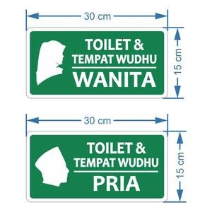 Jual Papan Akrilik Toilet & Tempat Wudhu Tinggal Tempel | Sign Label ...