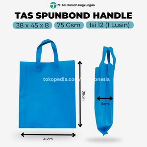 Jual Goodie Bag Spunbond Handle 38X45 / Harga Satuan / WARNA BIRU ...