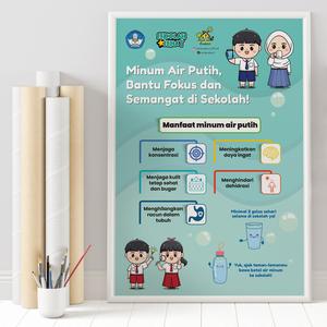 Jual Poster MINUM AIR PUTIH Hiasan Dekorasi Sekolah TERAPKAN HIDUP ...