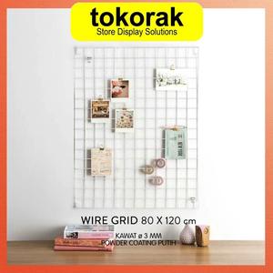 Jual NEW WIREMESH 80 X 120 CM PUTIH TB DISPLAY PAJANGAN RAM DINDING ...