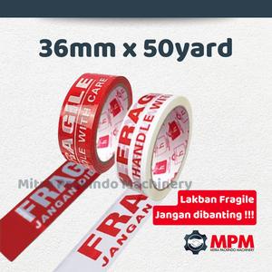 Jual Lakban Isolasi Fragile Jangan Dibanting Mudah Pecah Putih Merah ...