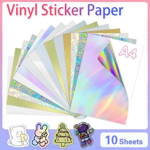 Jual 10 Sheets Adhesive Printable Vinyl Sticker Paper A4 Transparent ...